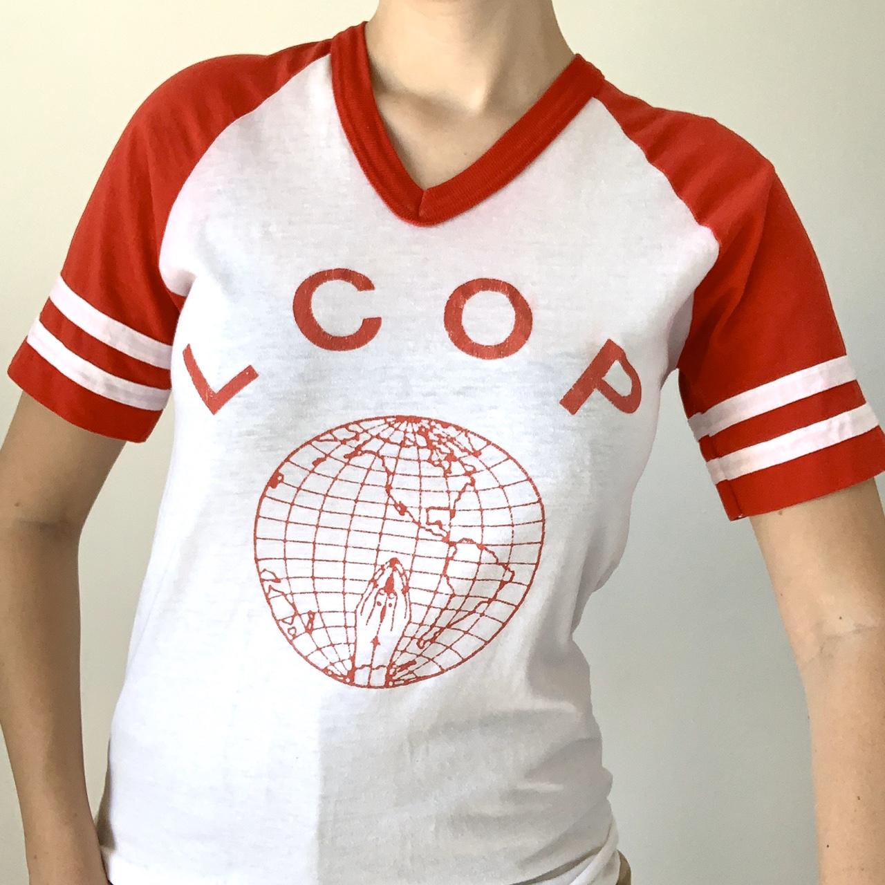 70’s/80’s RED & WHITE RINGER TEE — Labeled a size S,... - Depop