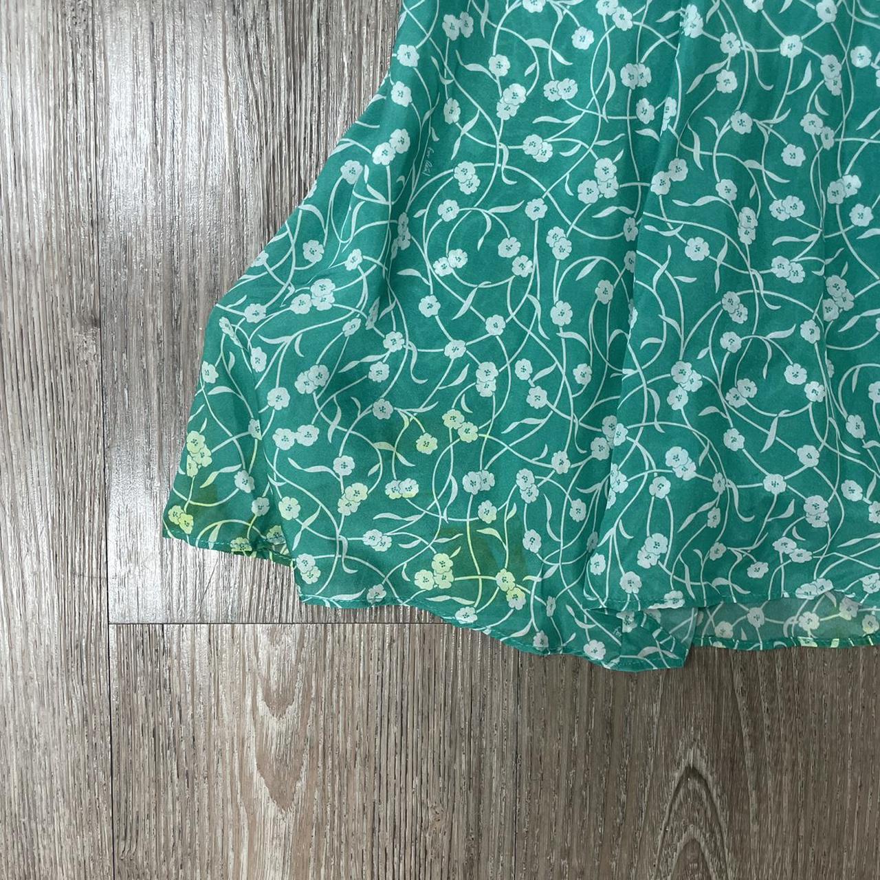 Réalisation Par Women's White and Green Dress | Depop