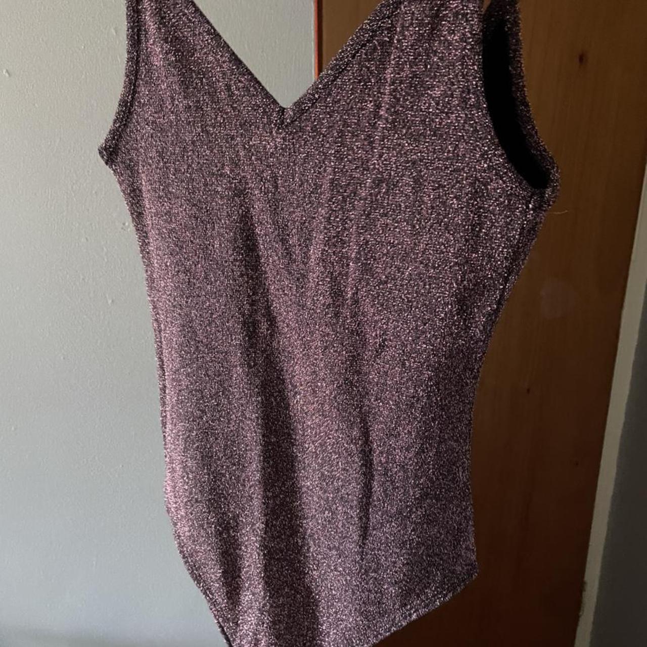 Topshop burgundy/pink glitter bodysuit. Brand new... - Depop