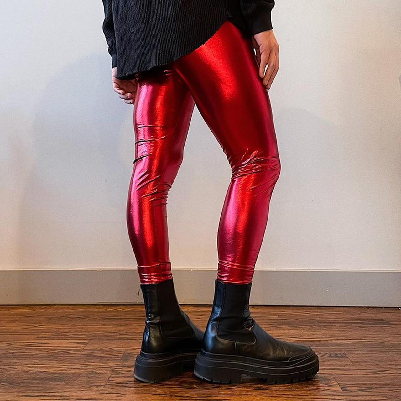 Free Shipping • Metallic Red Leggings! Great... - Depop