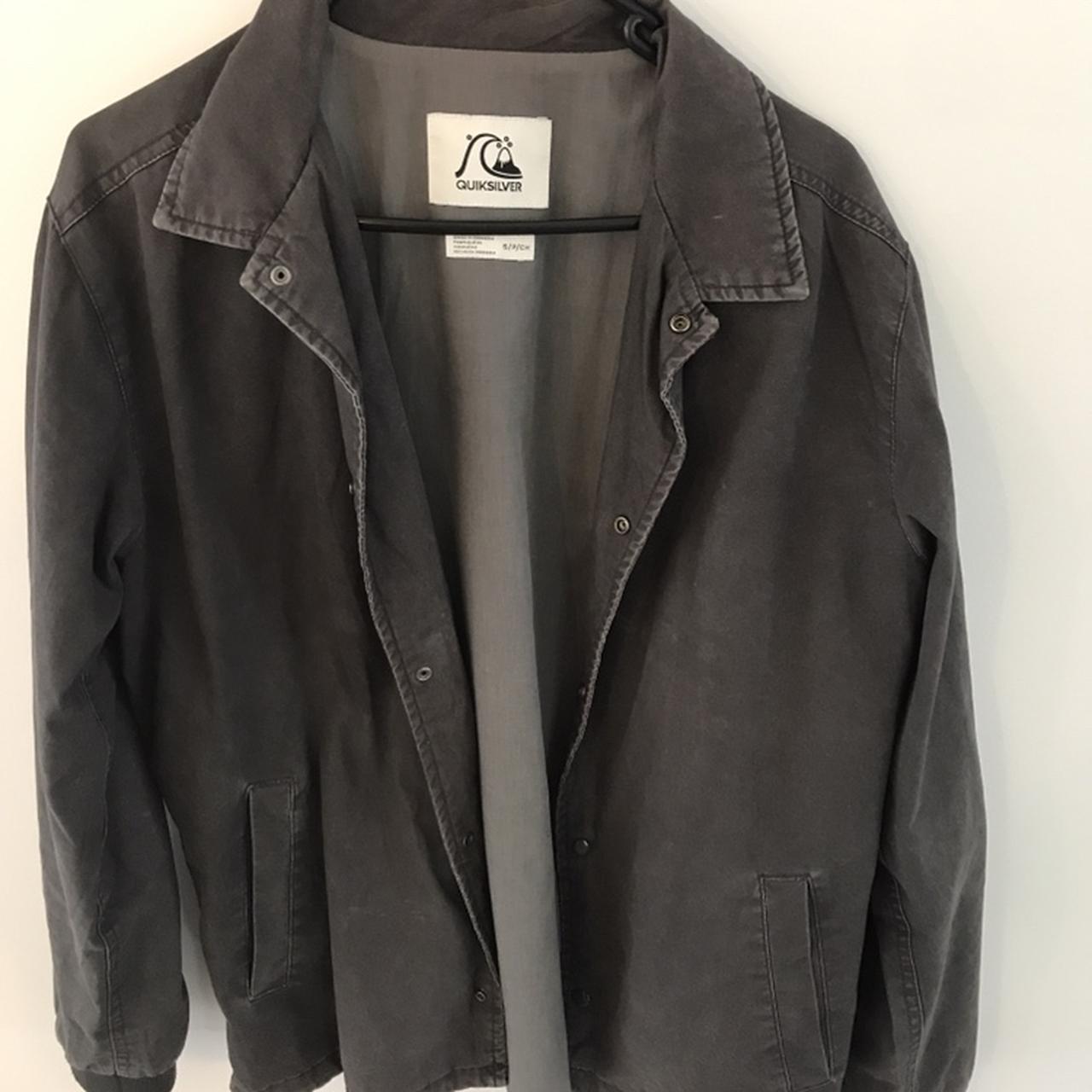 Quicksilver Grey Jacket Fits like a medium - Depop