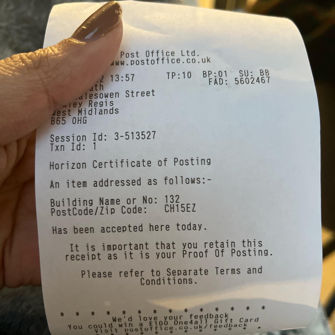 Proof of postage 24/1/2022 💖 - Depop