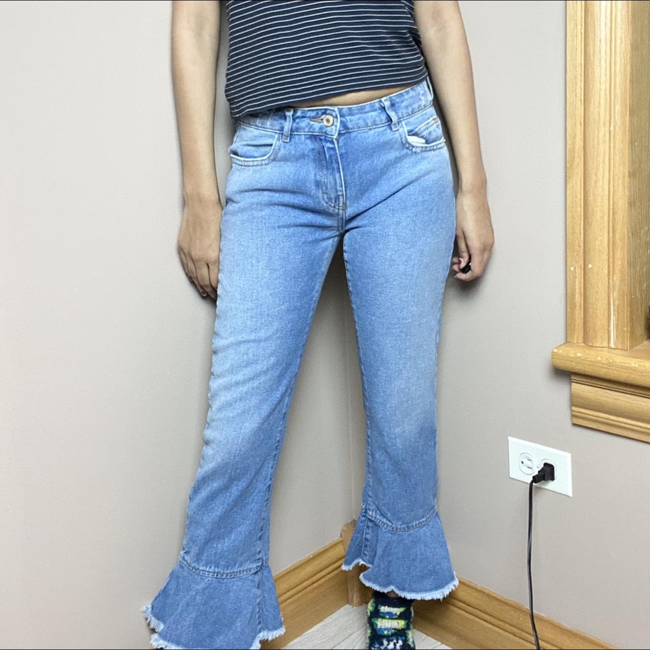 ZARA Basic Z1975 Denim flare jeans #zara... - Depop