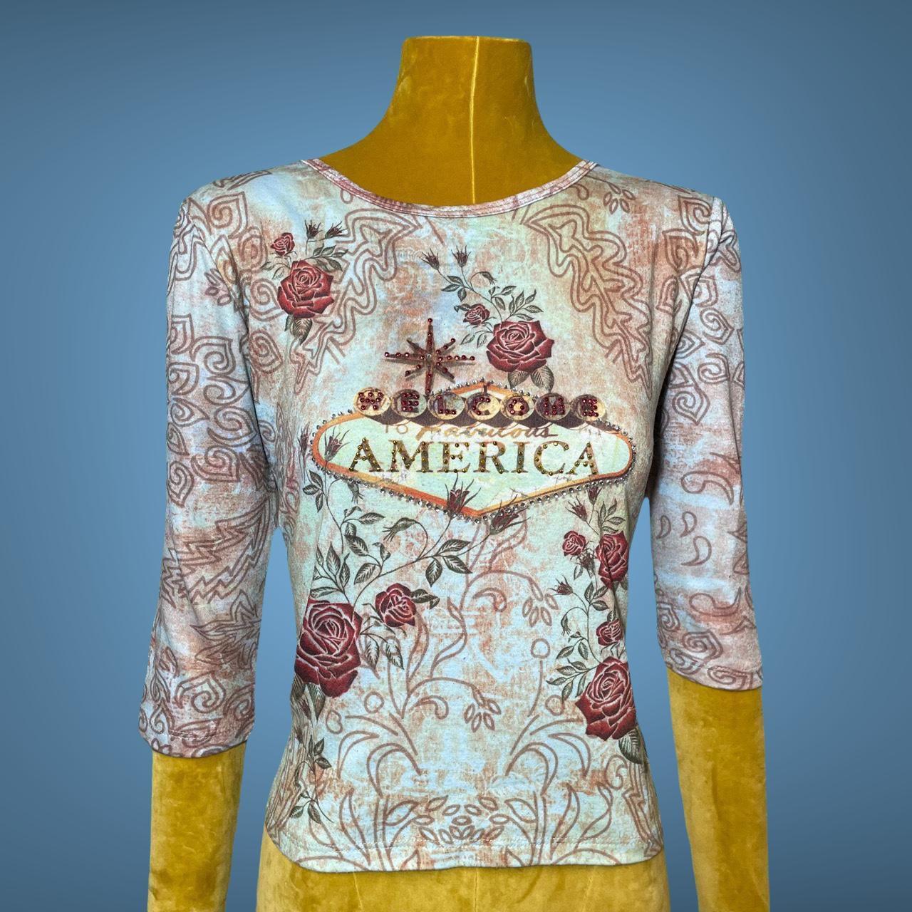 🥀 Cyber Y2K Welcome America Sign Studded Rhinestones... - Depop