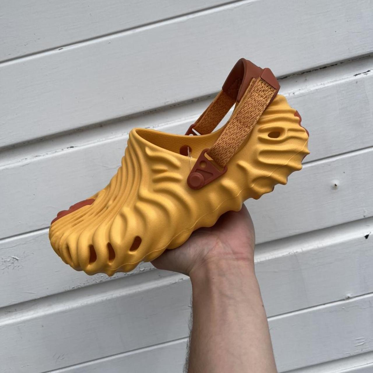 Crocs Men's Orange Slides | Depop