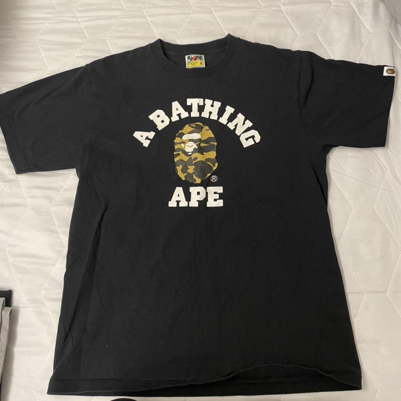 BAPE Top, classic camo logo medium Hardly any wear... - Depop