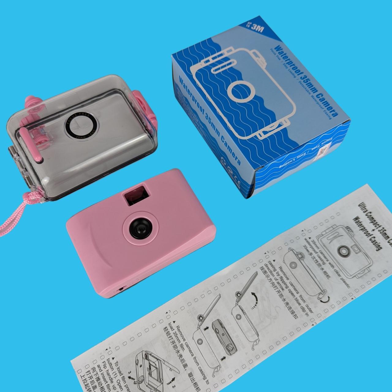 🌊 Pink 35mm Focus Free Point and Shoot Film Camera... - Depop