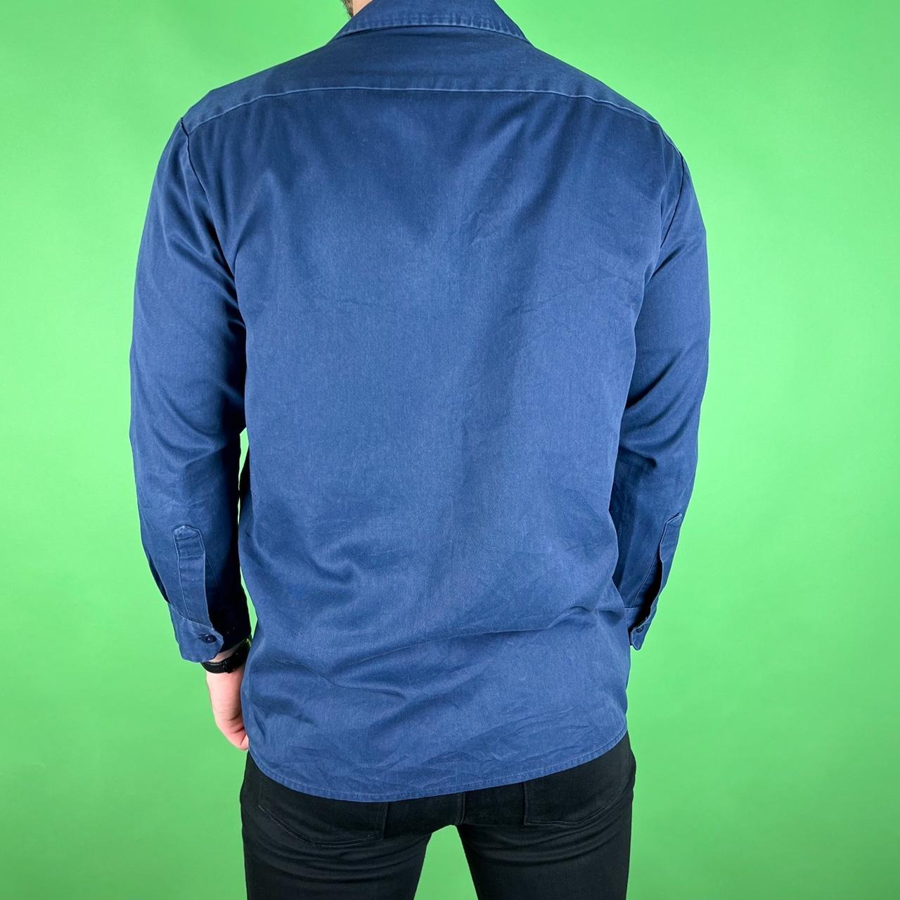 Vintage Dickies Work Shirt Navy Colourway Branding Depop
