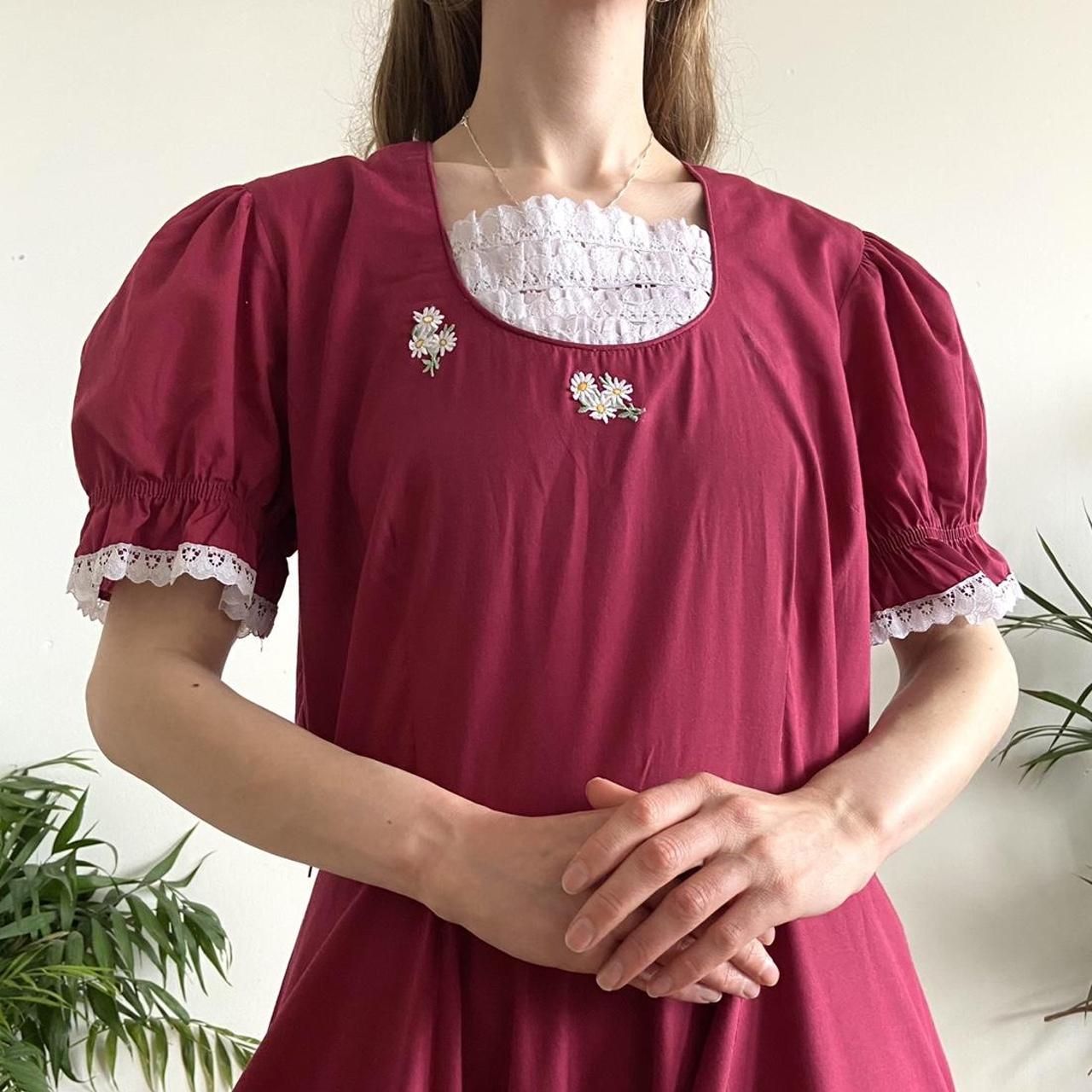 The dreamiest true vintage Red Prairie Dress ... - Depop