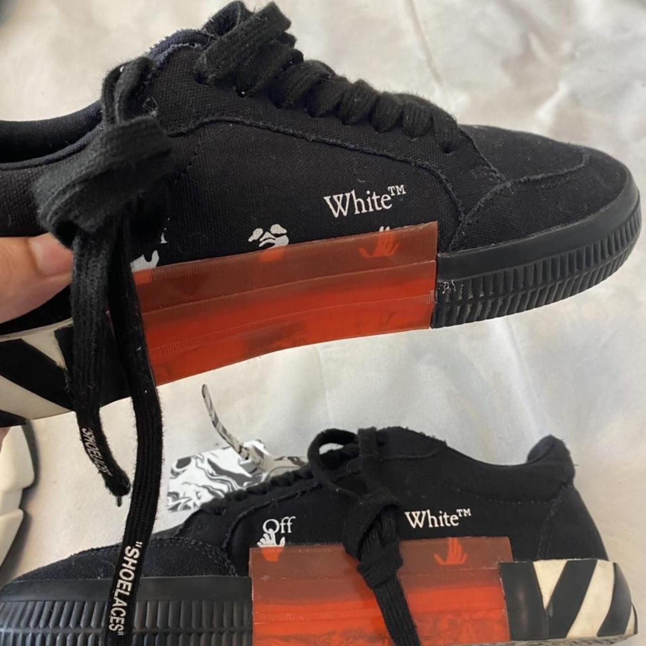 Off white canvas Vulcan low trainers in EU 41 ,... - Depop
