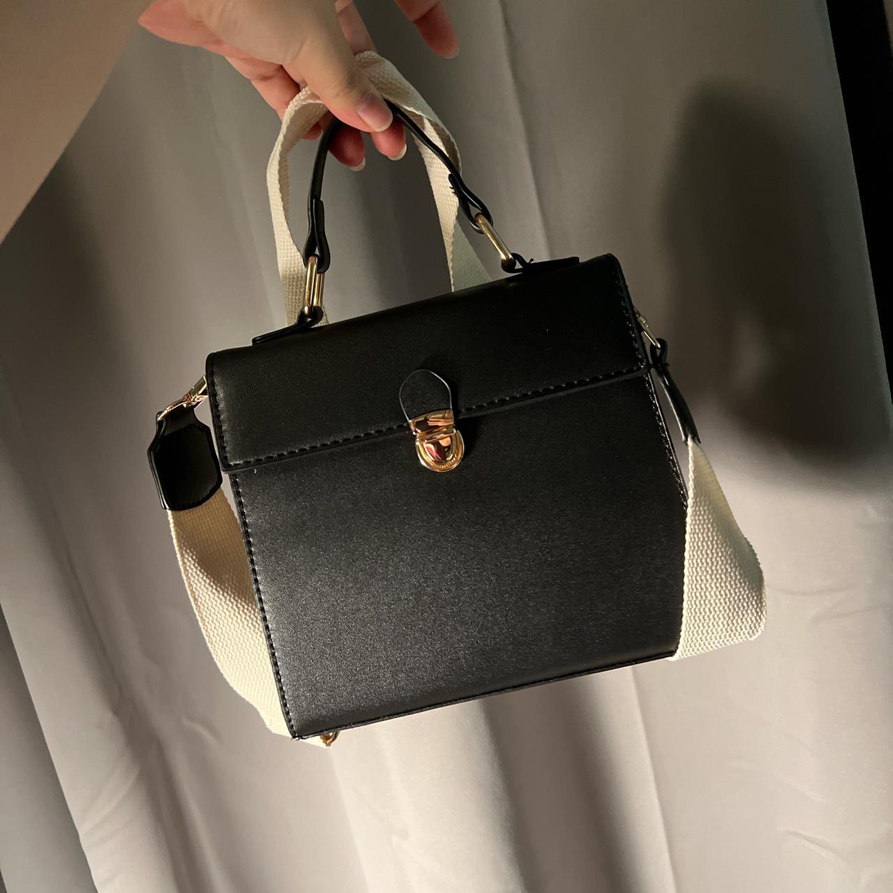 cute black top handle bag with two crossbody /... - Depop