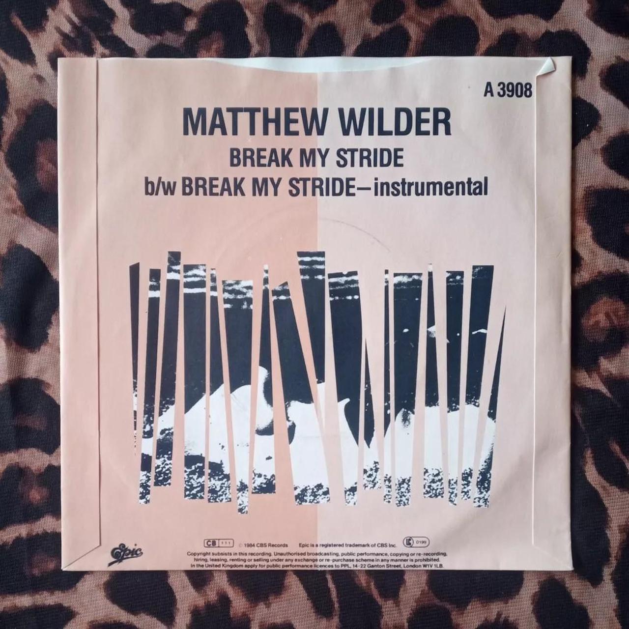MATTHEW WILDER - BREAK MY STRIDE 7" SINGLE VINTAGE... - Depop