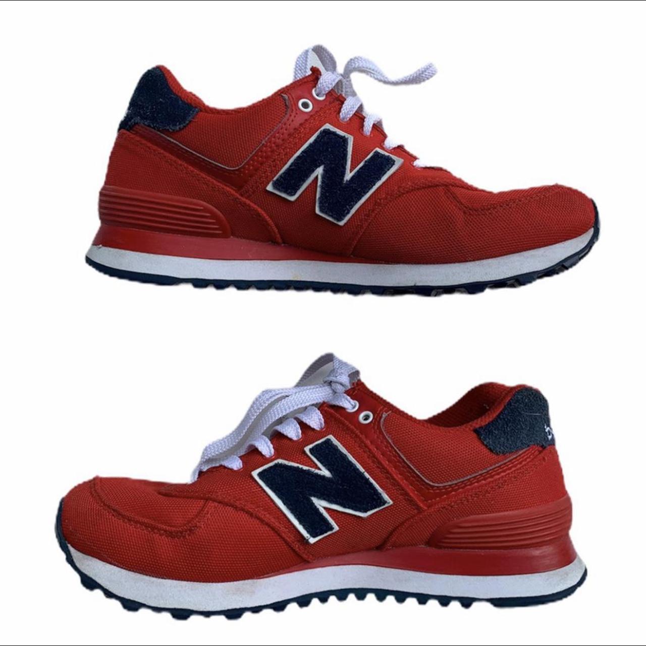 Red New Balance 574 sneakers Size women’s 7... - Depop