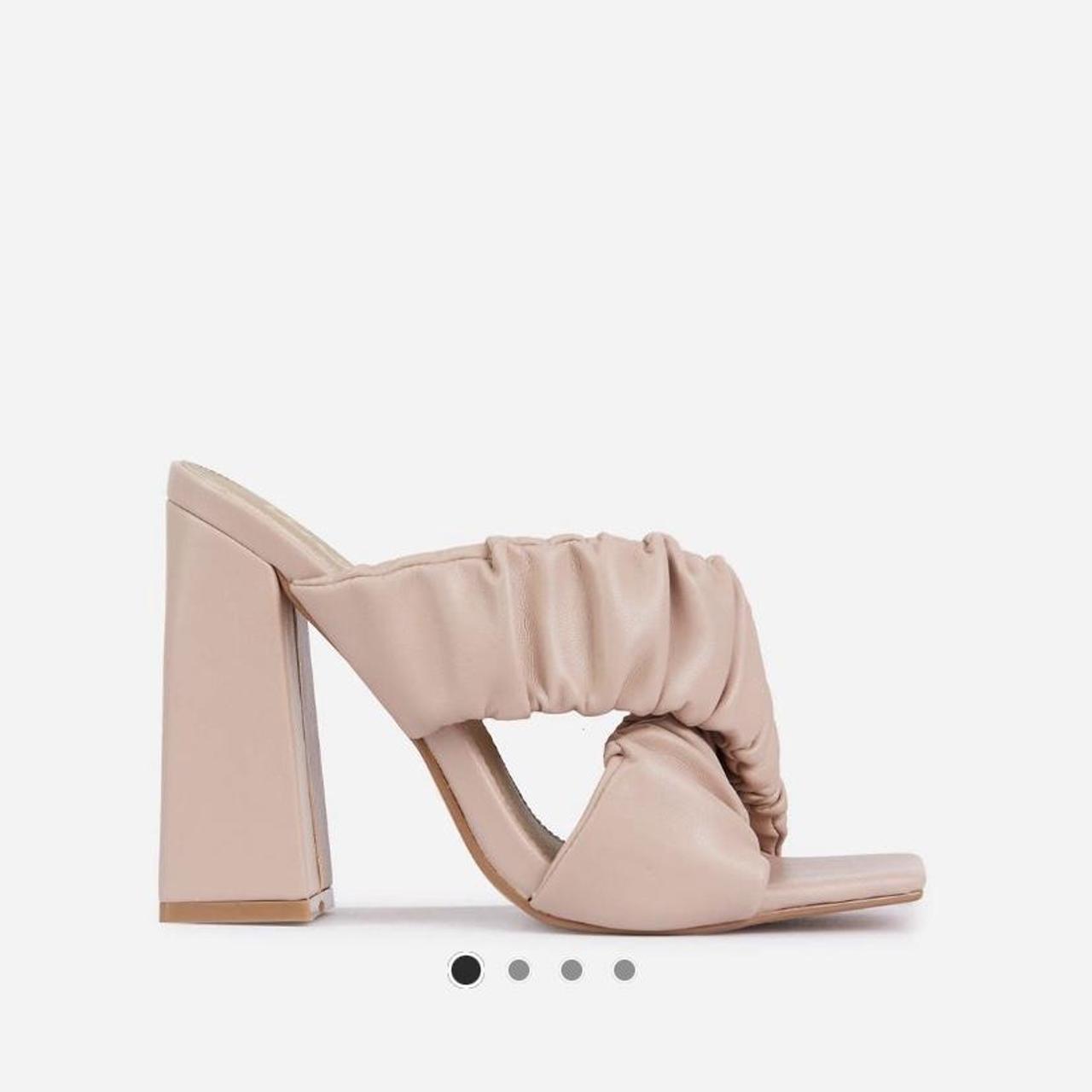 Ego X Molly Mae Ruched Block Heel Mule Beige Uk 7 Depop