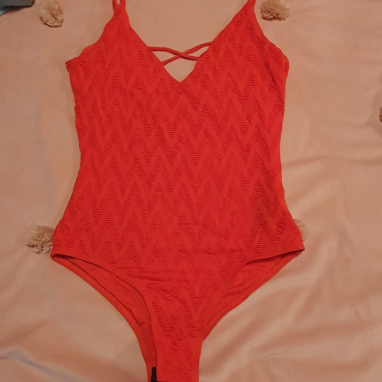 CORAL / ORANGE Missguided body suit. Worn once, in... - Depop