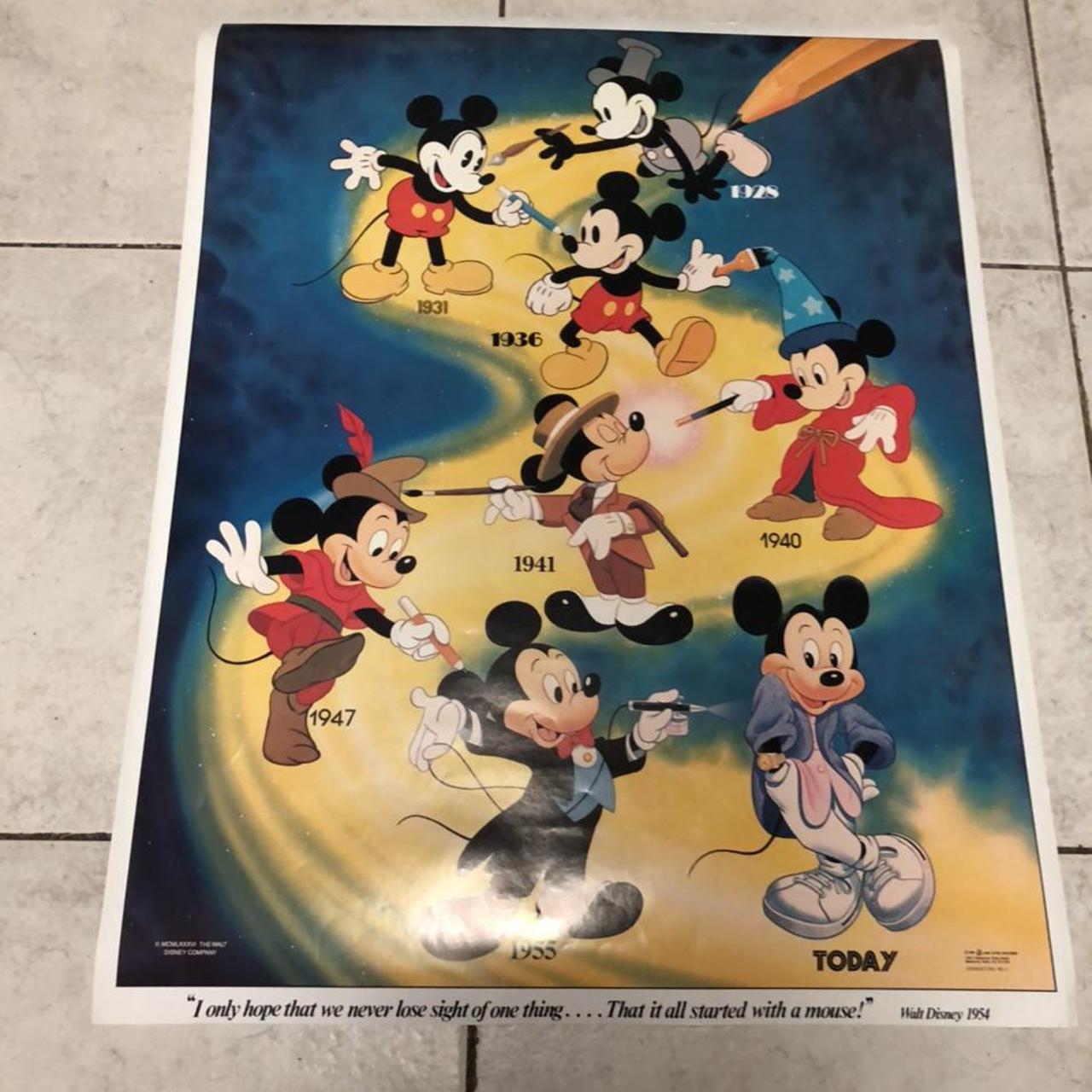 Vintage 1986 Disney Mickey Mouse Poster Excellent... | Depop