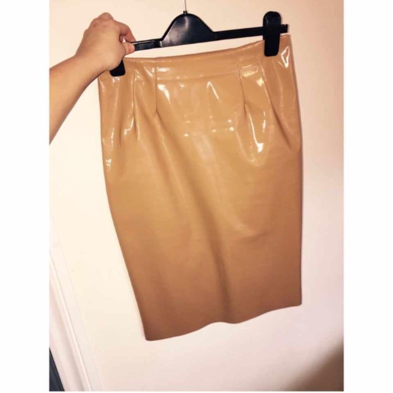 Topshop PVC skirt for sale - size 8/10 - never worn... - Depop