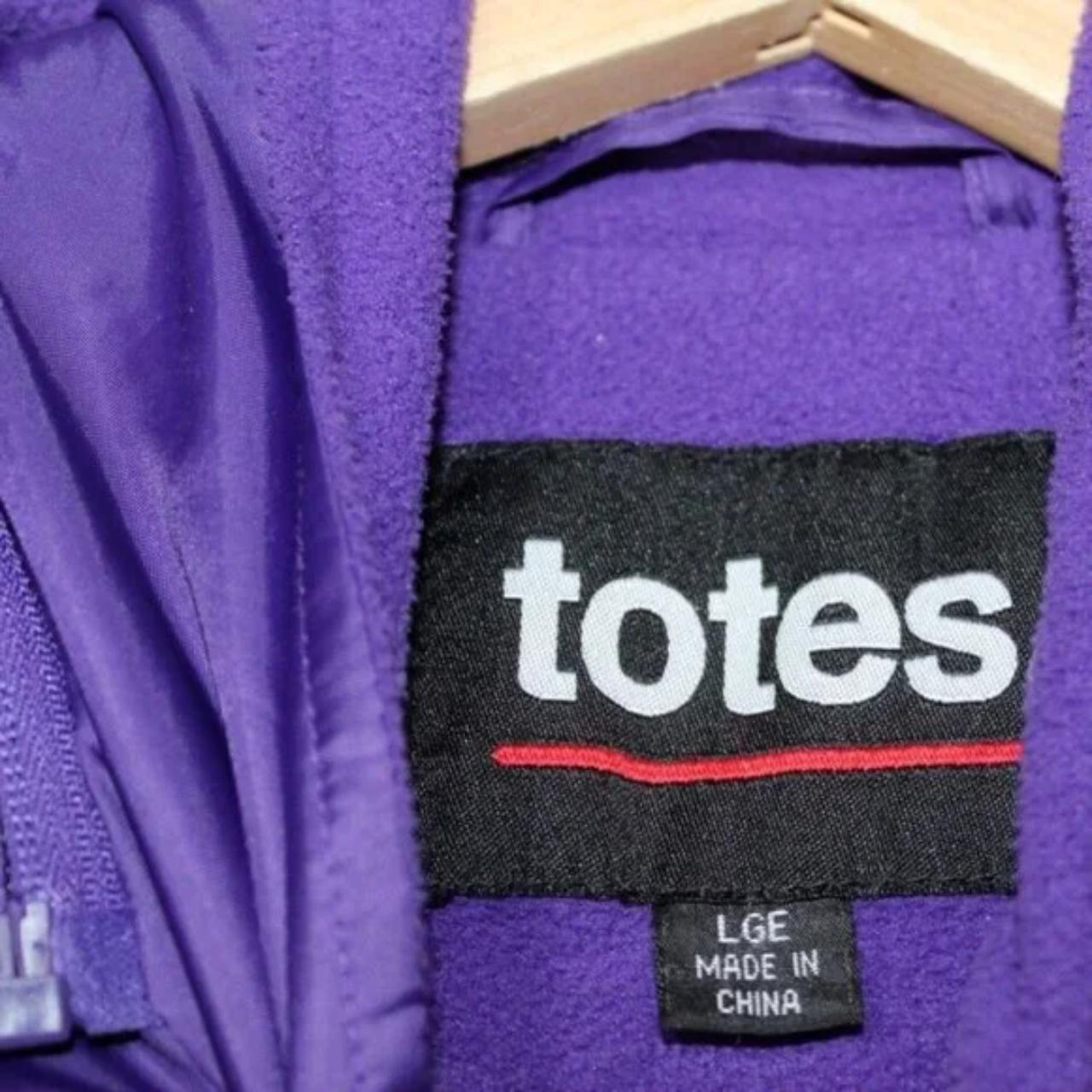Totes womens jacket size L purple windbreaker fleece... - Depop