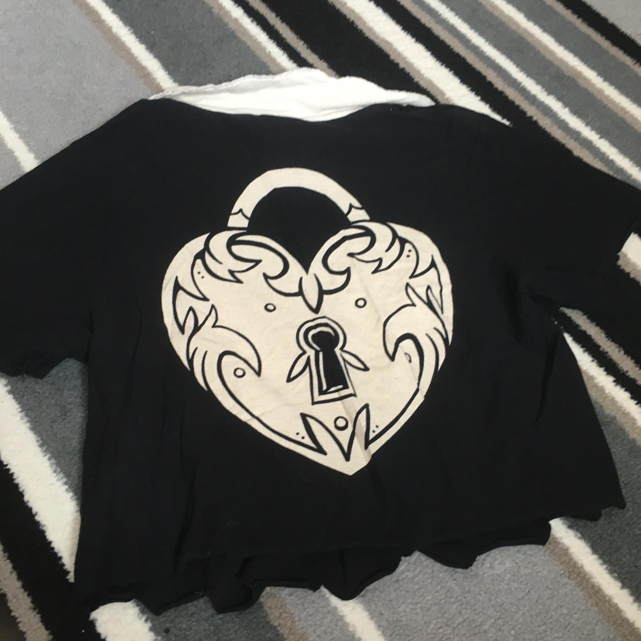 Drop dead cross keys Peter Pan collar crop top,... - Depop