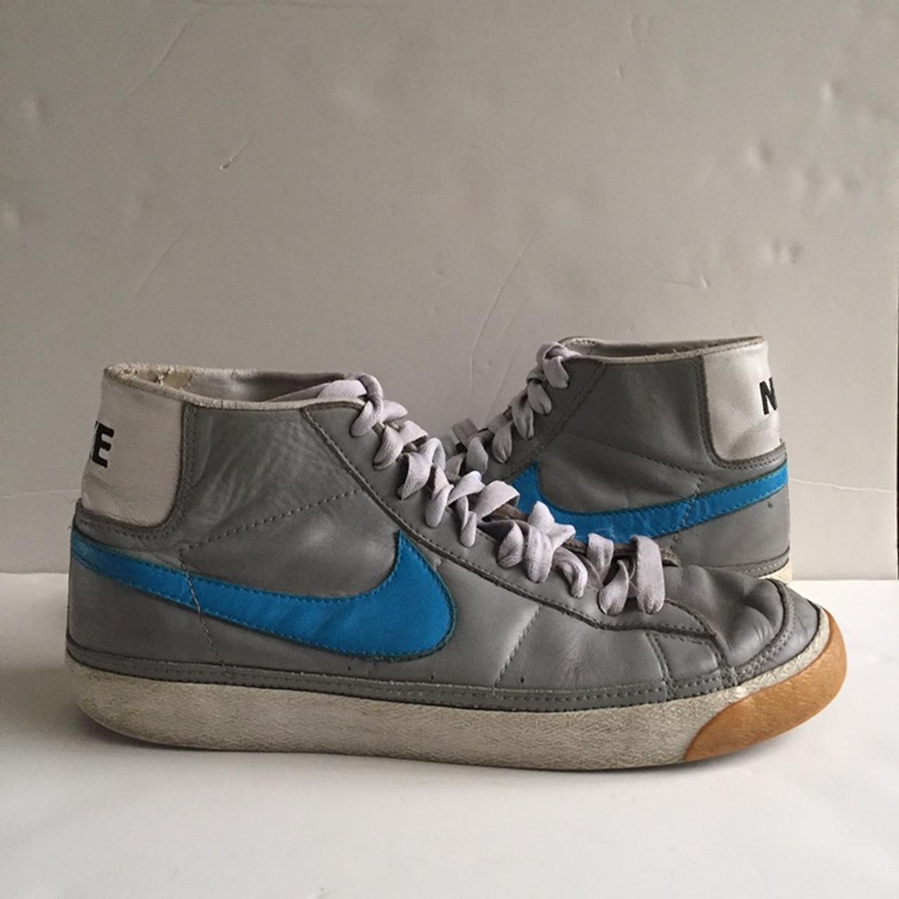 Nike and the Swoosh grey/blue sneakers Nice colour... - Depop