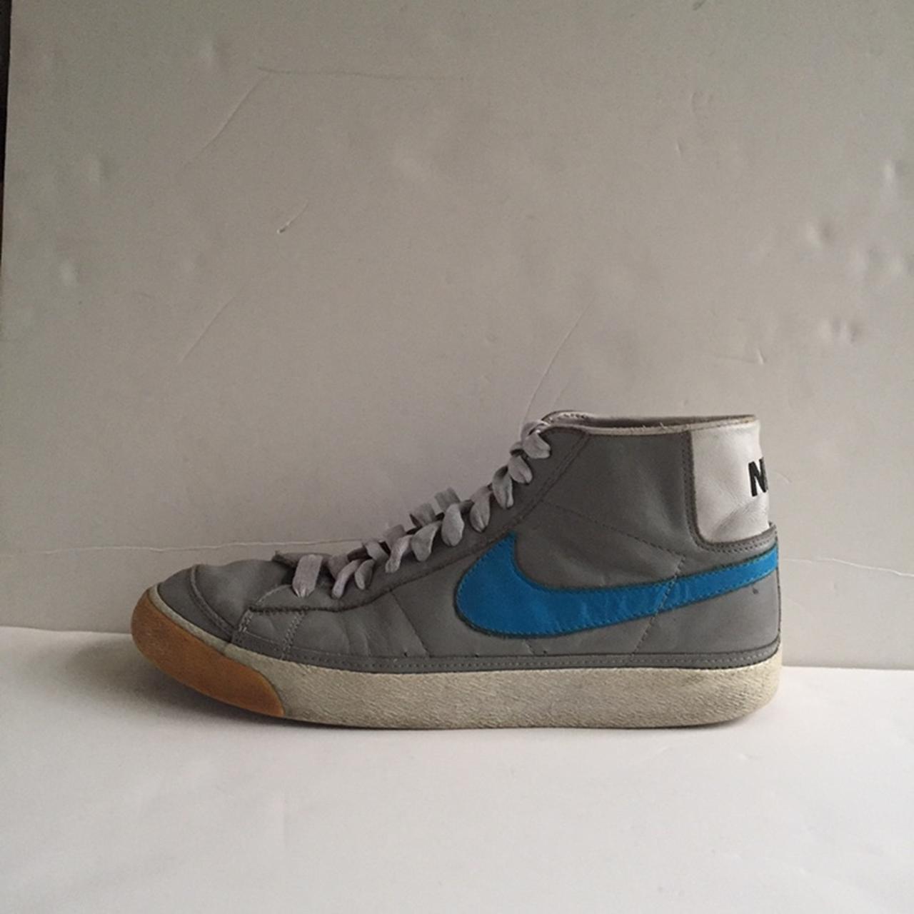 Nike and the Swoosh grey/blue sneakers Nice colour... - Depop