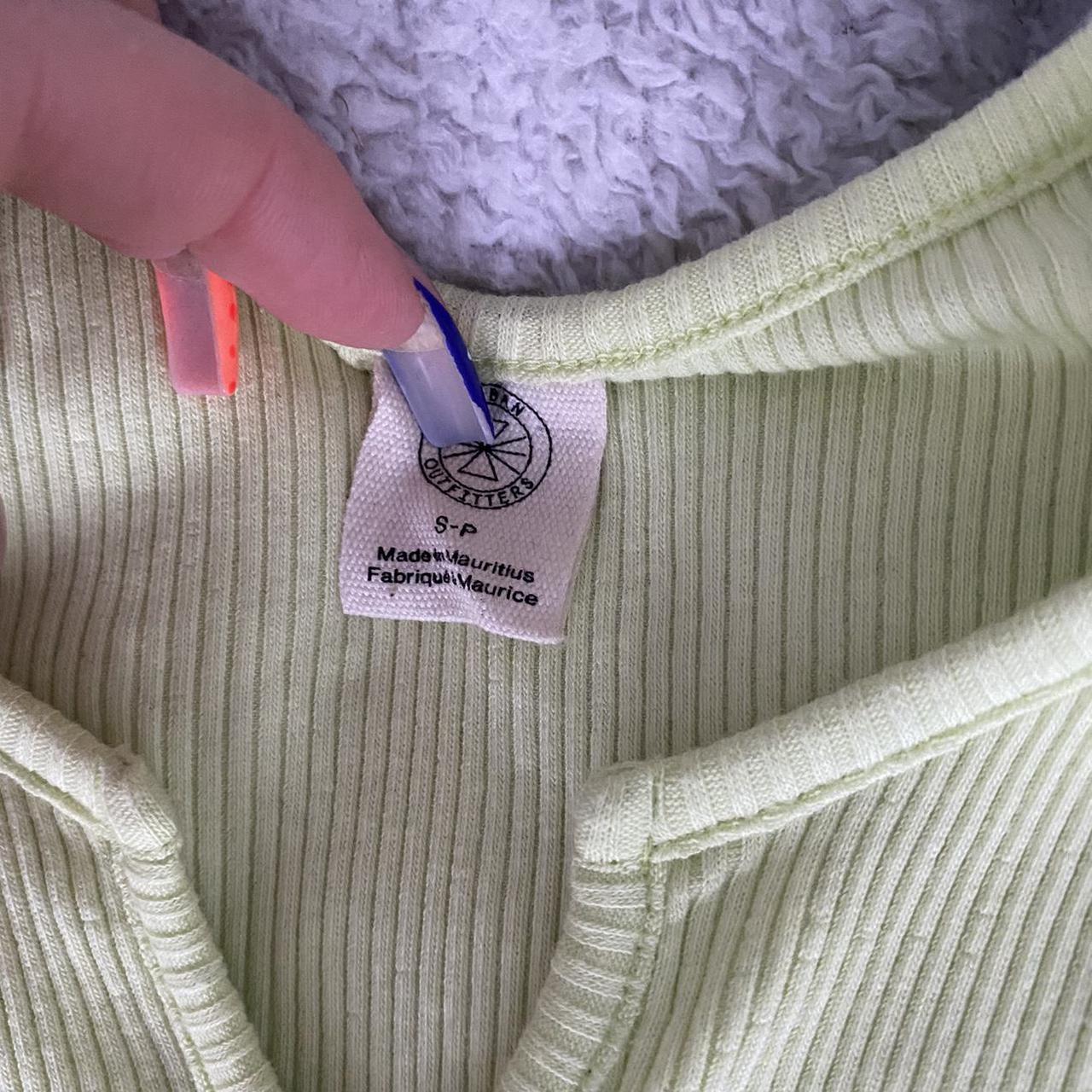 Urban outfitters yellow/green cropped notch top Worn... | Depop