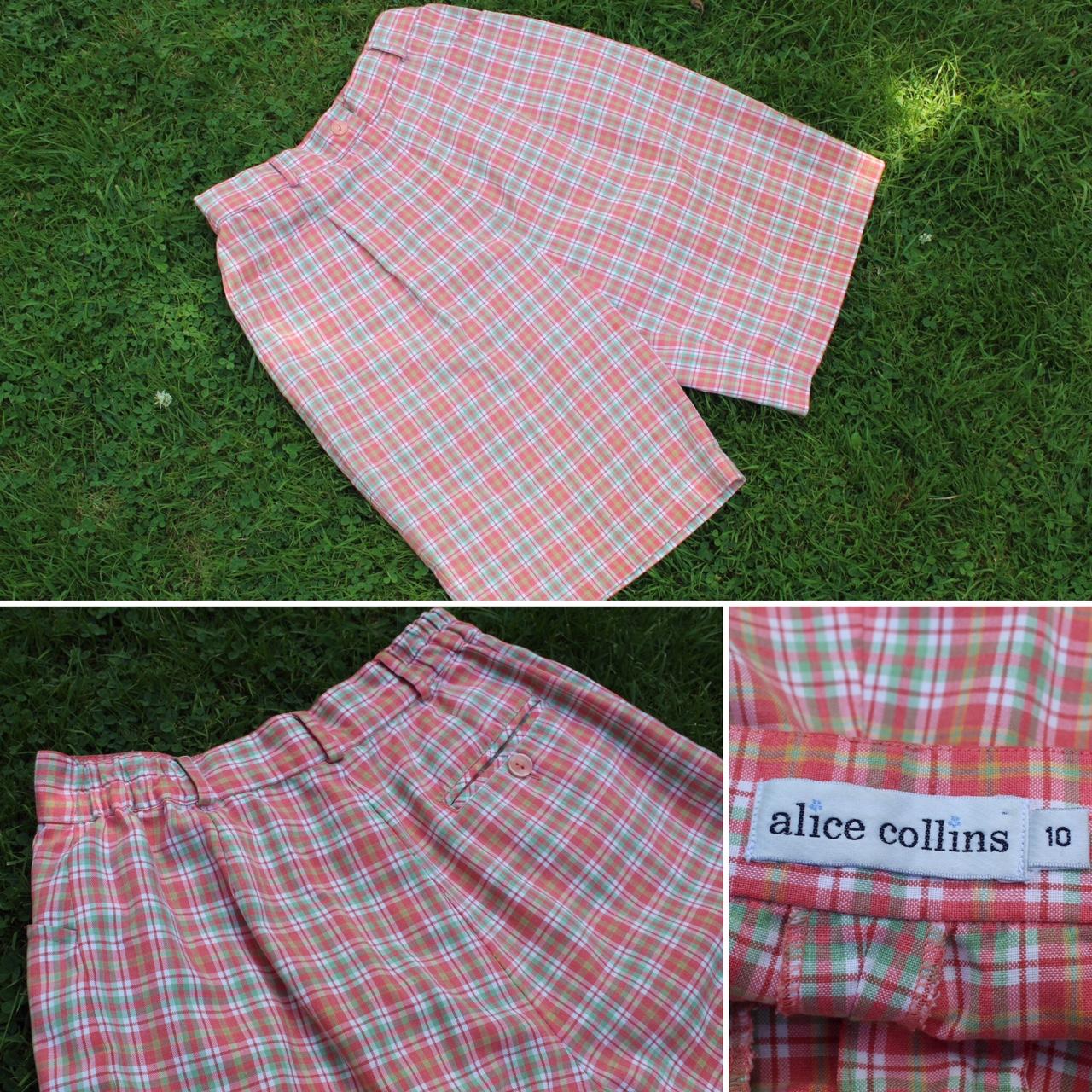 1980s 80s vintage Alice Collins peachy pink green... - Depop