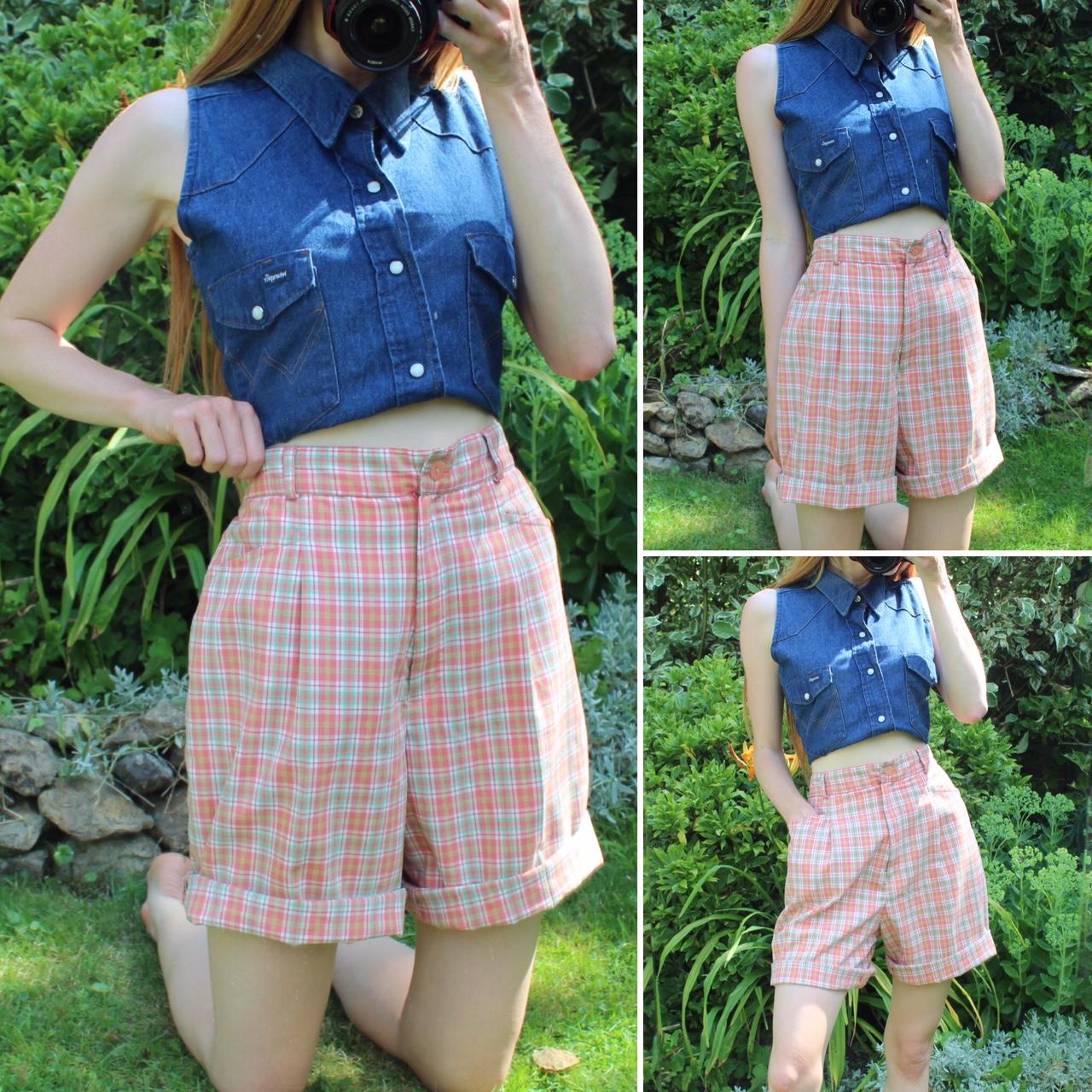 1980s 80s vintage Alice Collins peachy pink green... - Depop