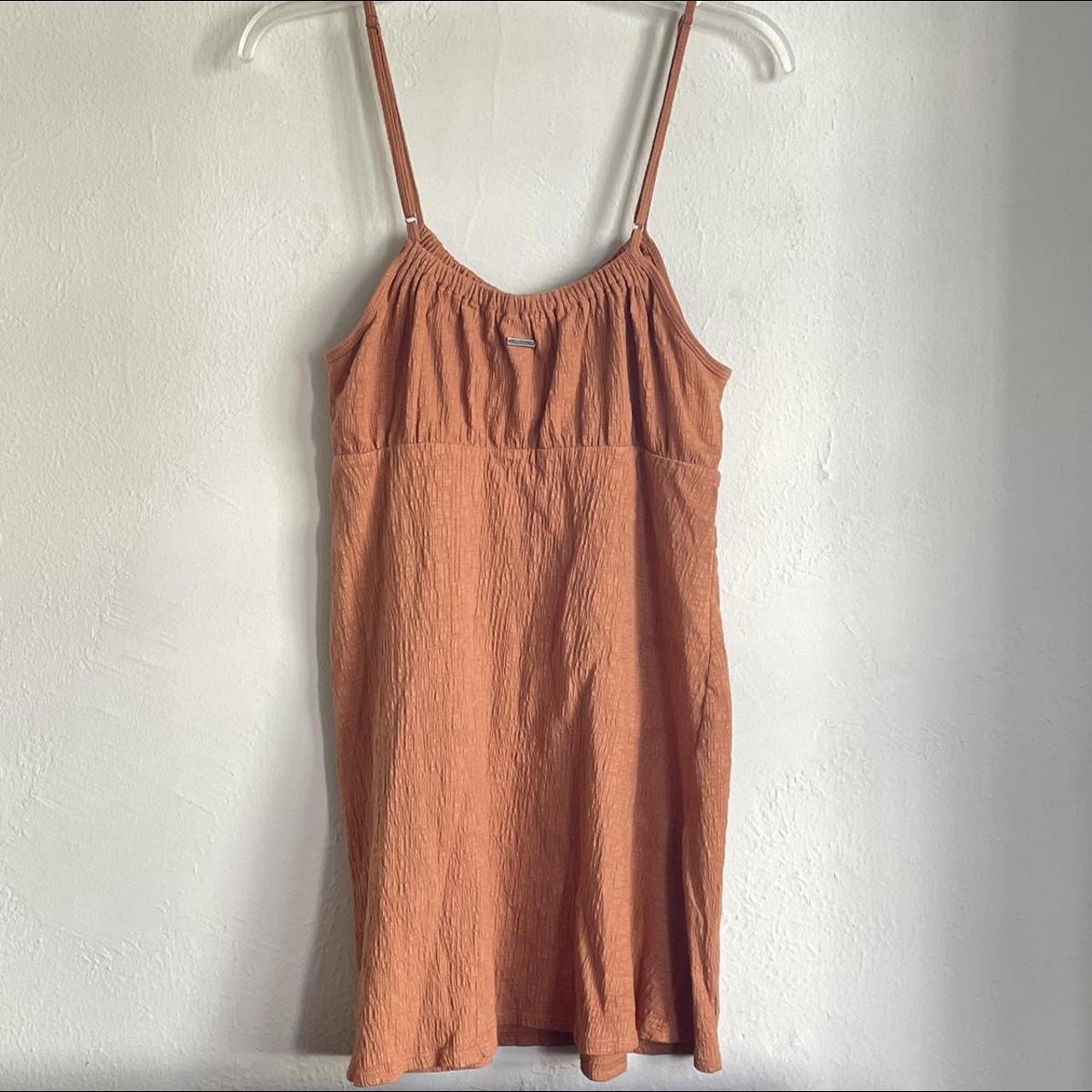 Burnt orange cottage core mini dress by the brand... - Depop