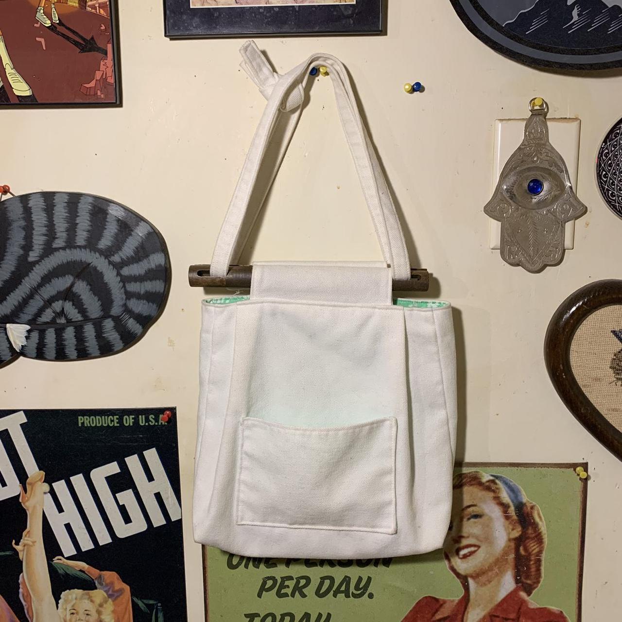 Cute and unique mini tote bag, with a mini pocket... - Depop