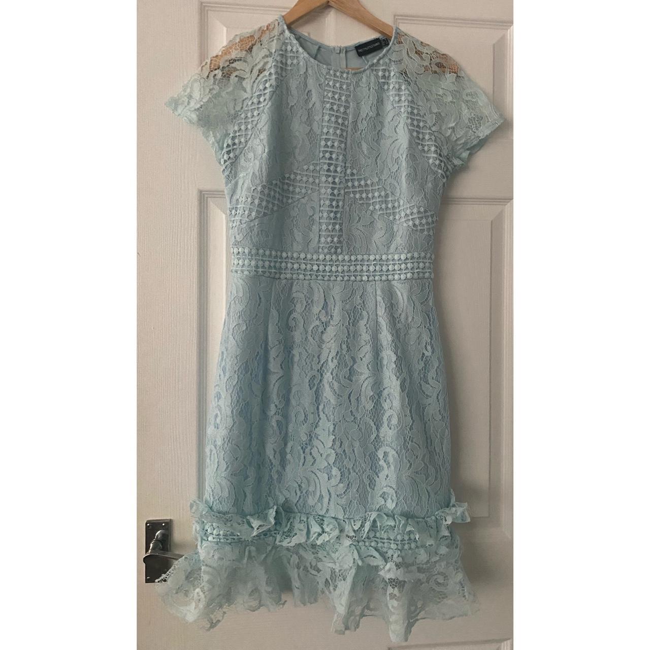 Pretty little thing ‘dusty blue frill hem lace... - Depop