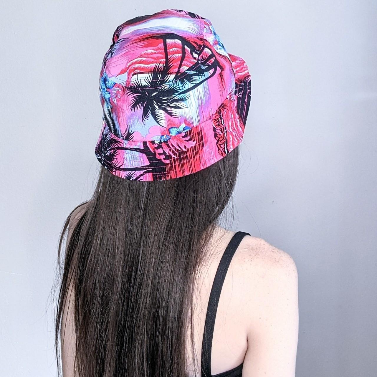 Pink Hawaiian tropical bucket hat gorgeous... - Depop