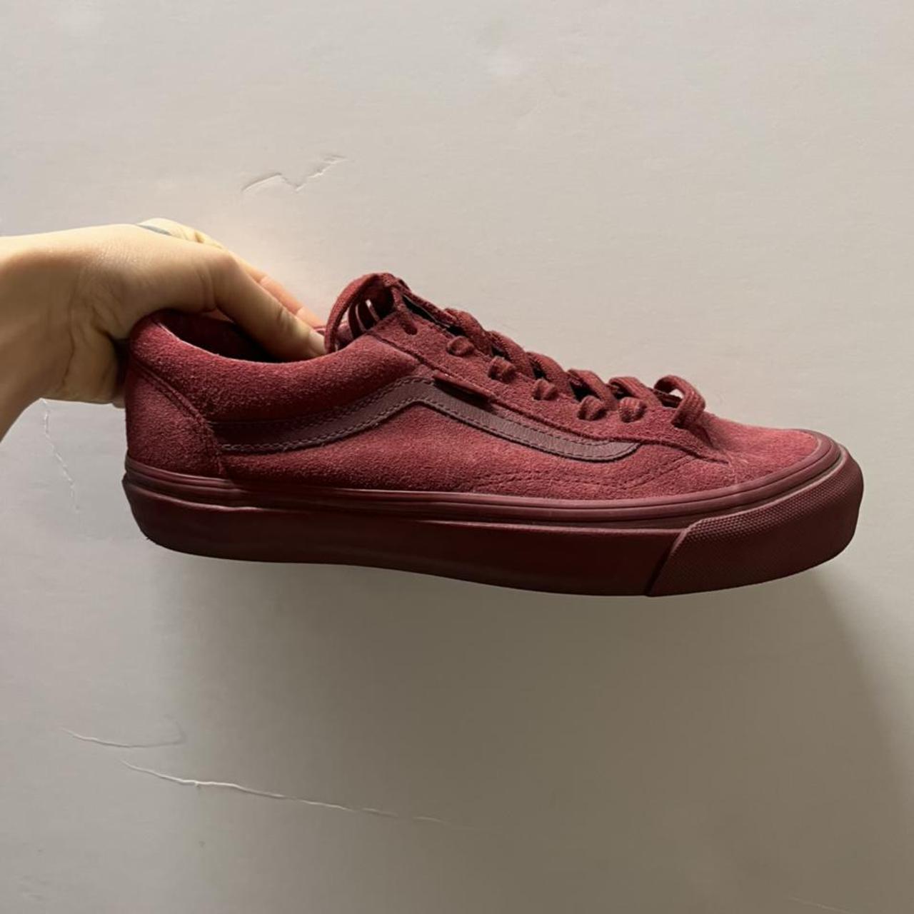 burgundy suede WTAPS x Vans shoe collab! work once -... - Depop