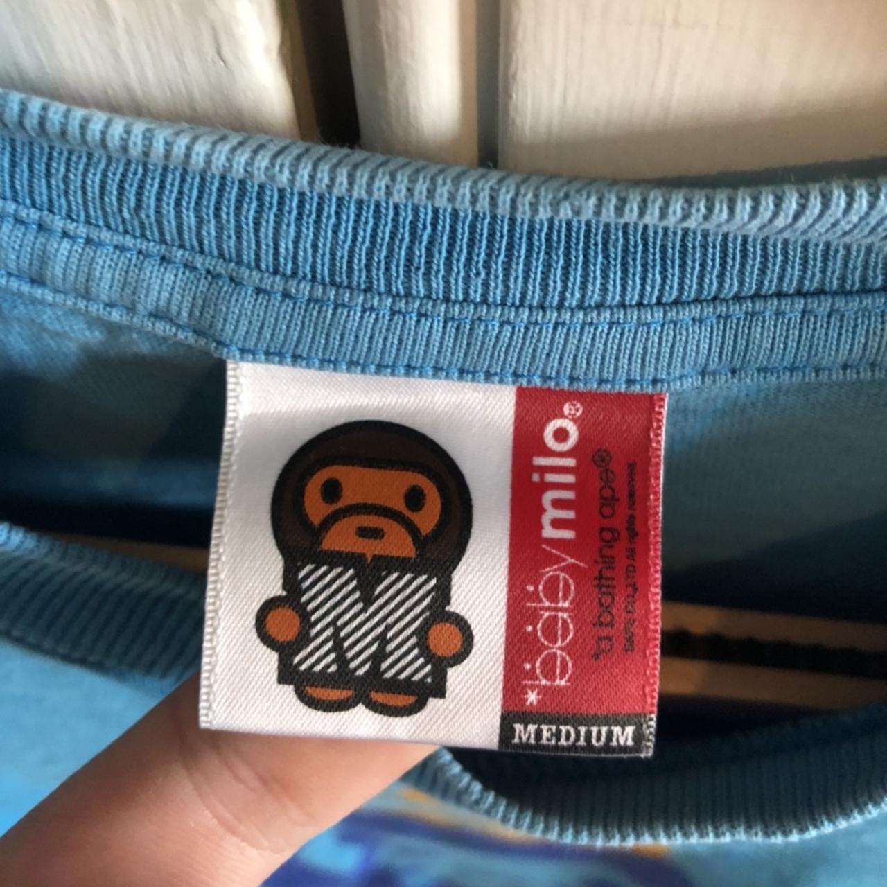 *RARE* blue baby milo / bathing ape tee 10/10... - Depop
