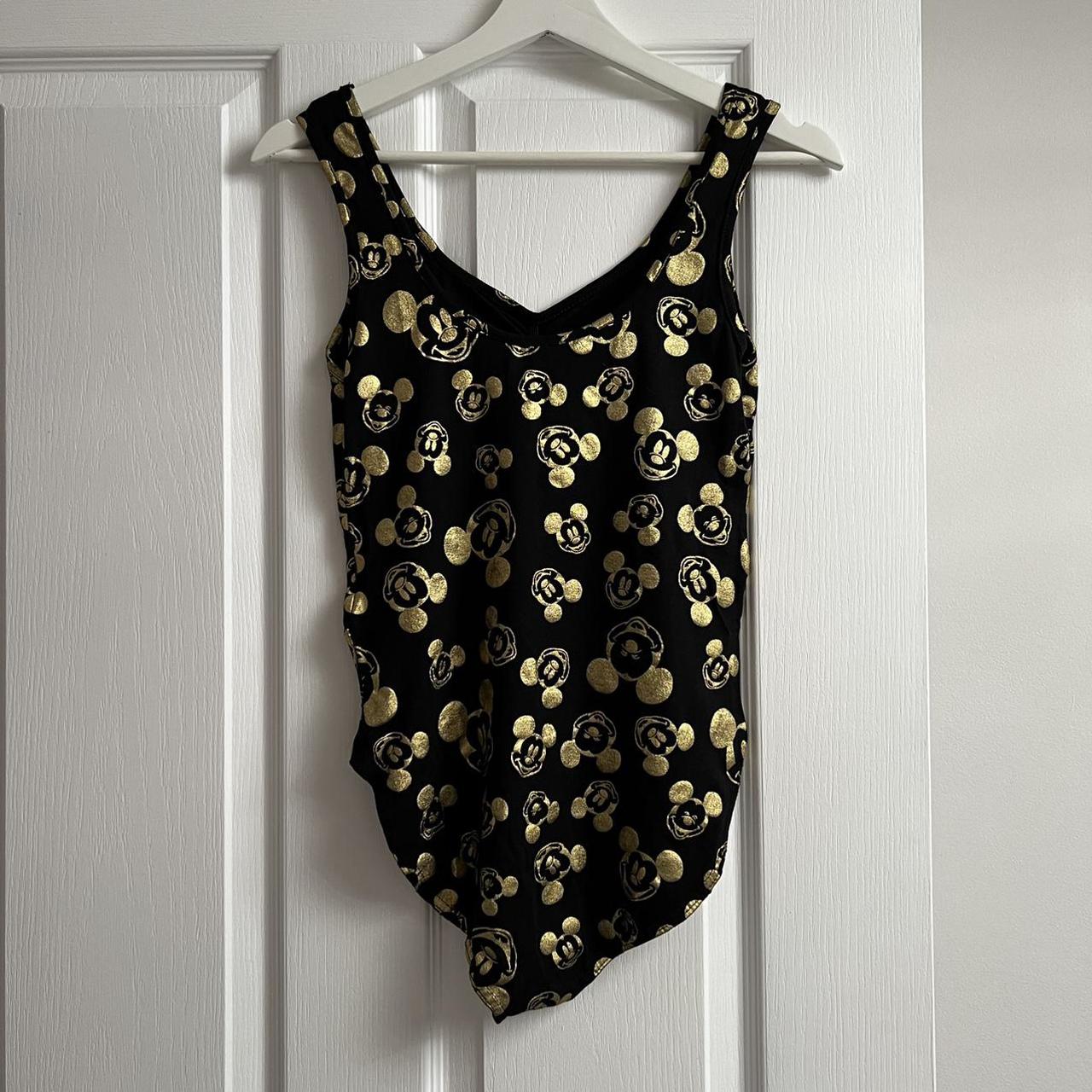Disney x Miss Selfridge Mickey Mouse bodysuit • gold... - Depop