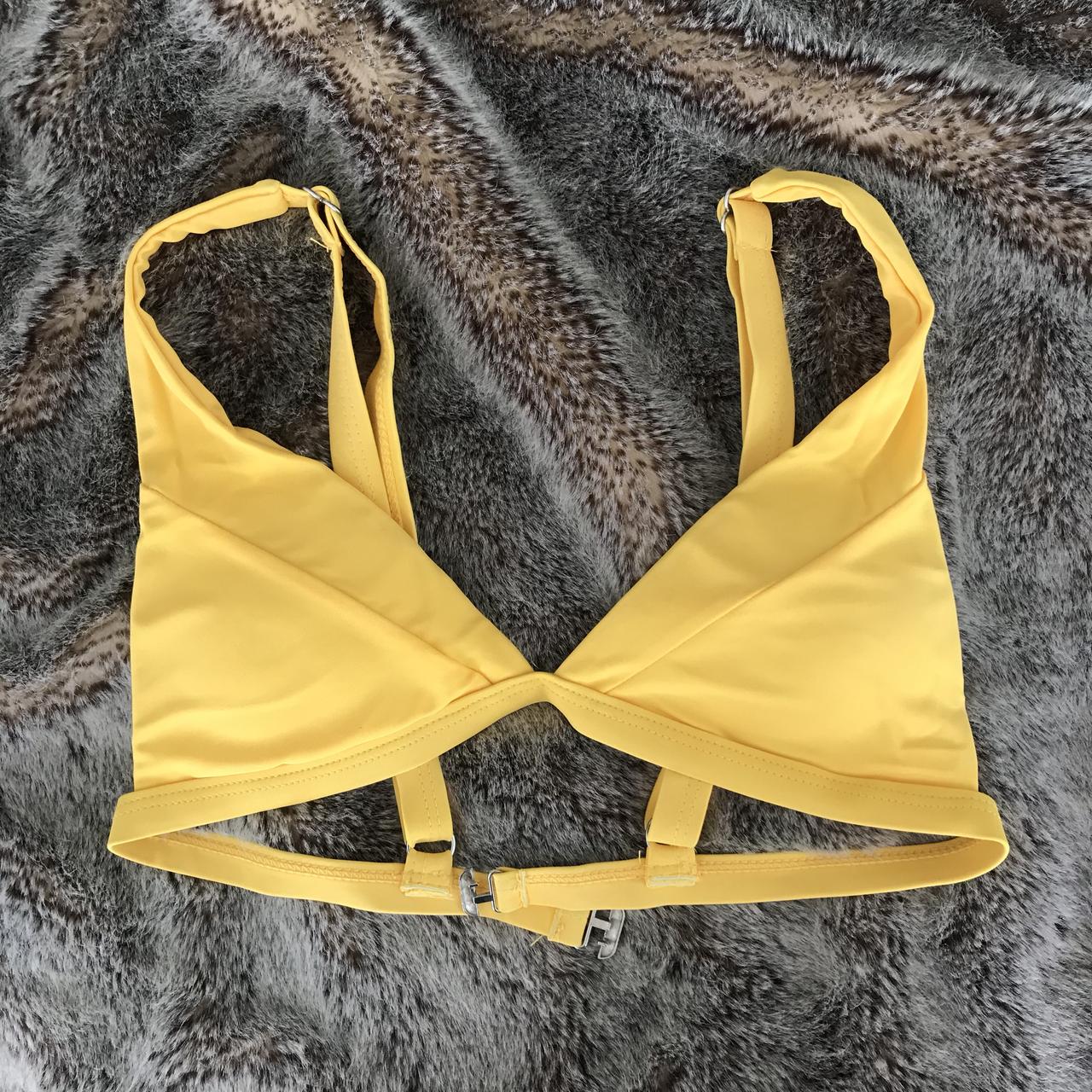 Summery bright yellow padded bikini top 🌞 perfect... - Depop
