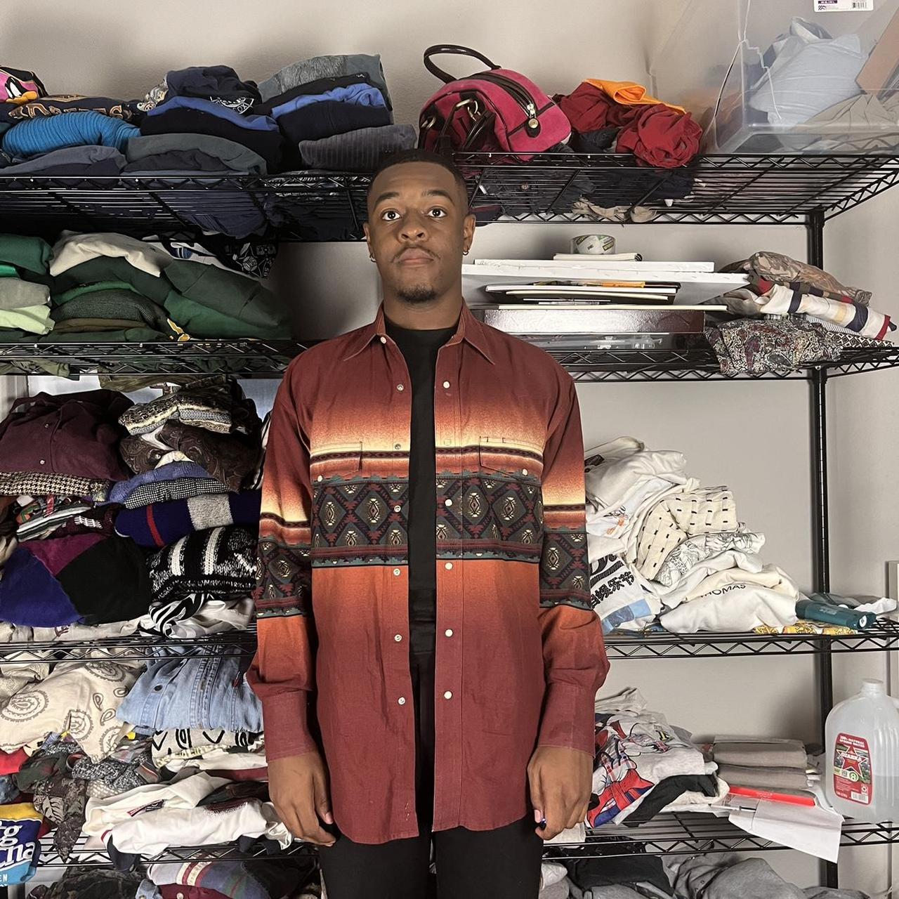 Orange western wrangler button up *model is 5’8 and... - Depop