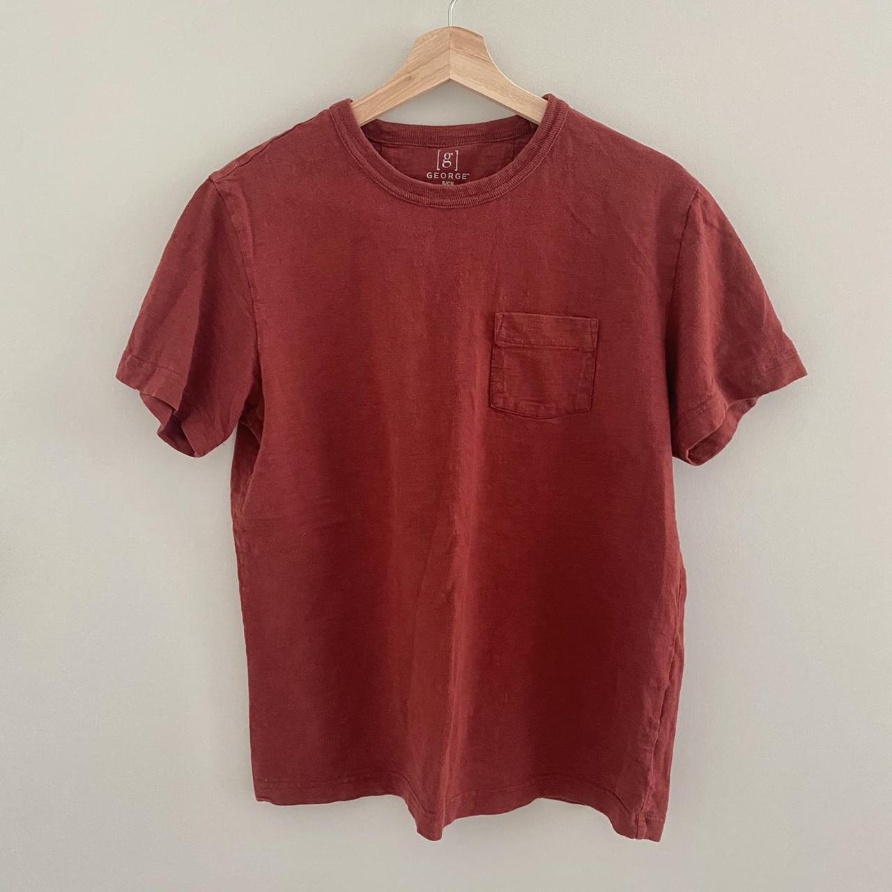 Cozy terra cotta red tee shirt, a classic closet... - Depop