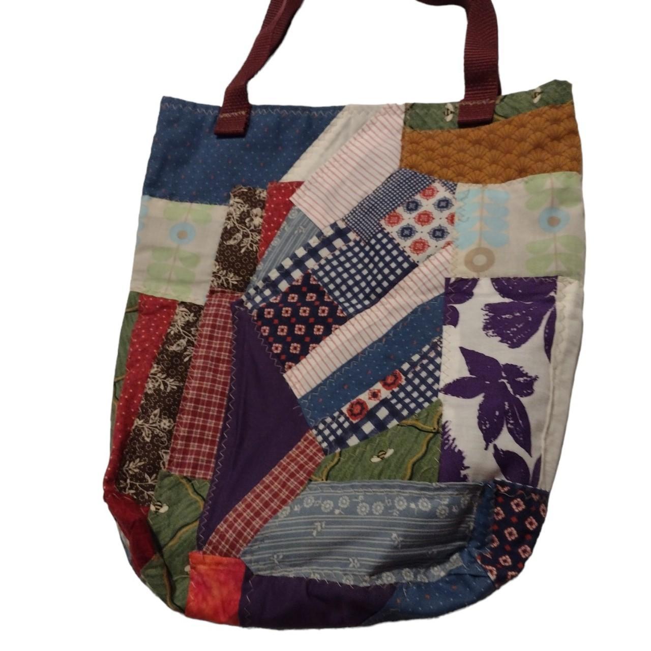 Handmade patchwork bag 22 inches long from top of... - Depop