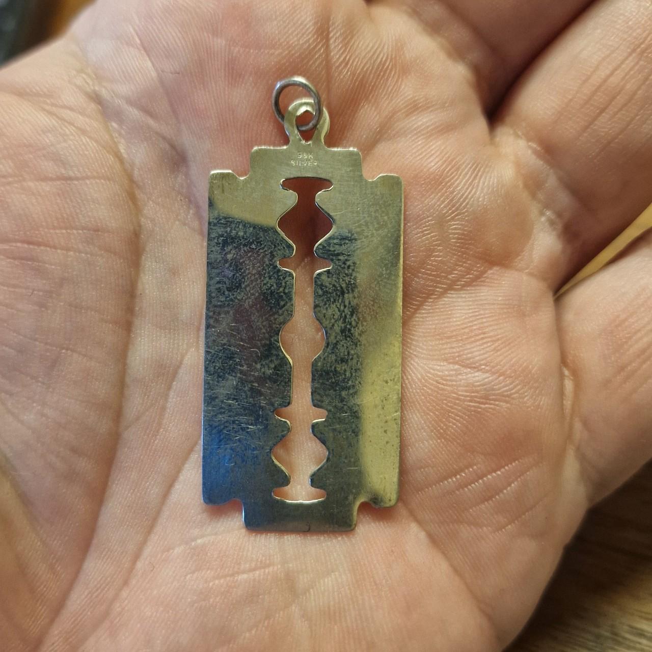 925 Silver Razor Pendant Chain can be sold for an... - Depop