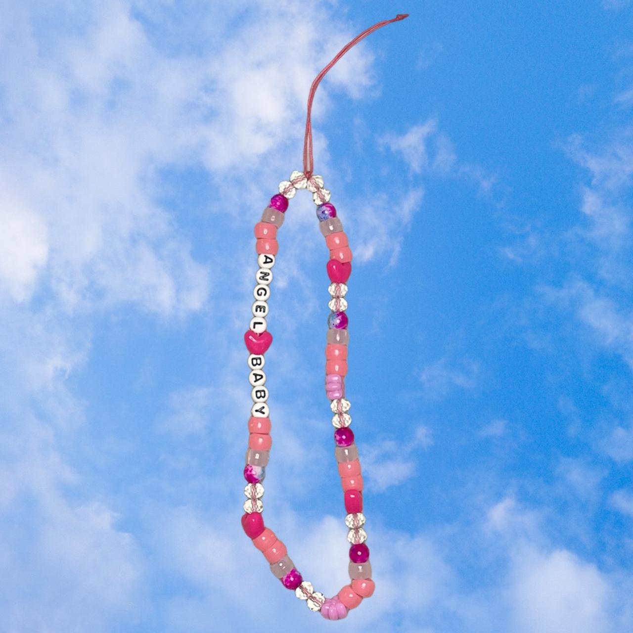 Personalized pink Angel Baby phone charm! It hangs... - Depop