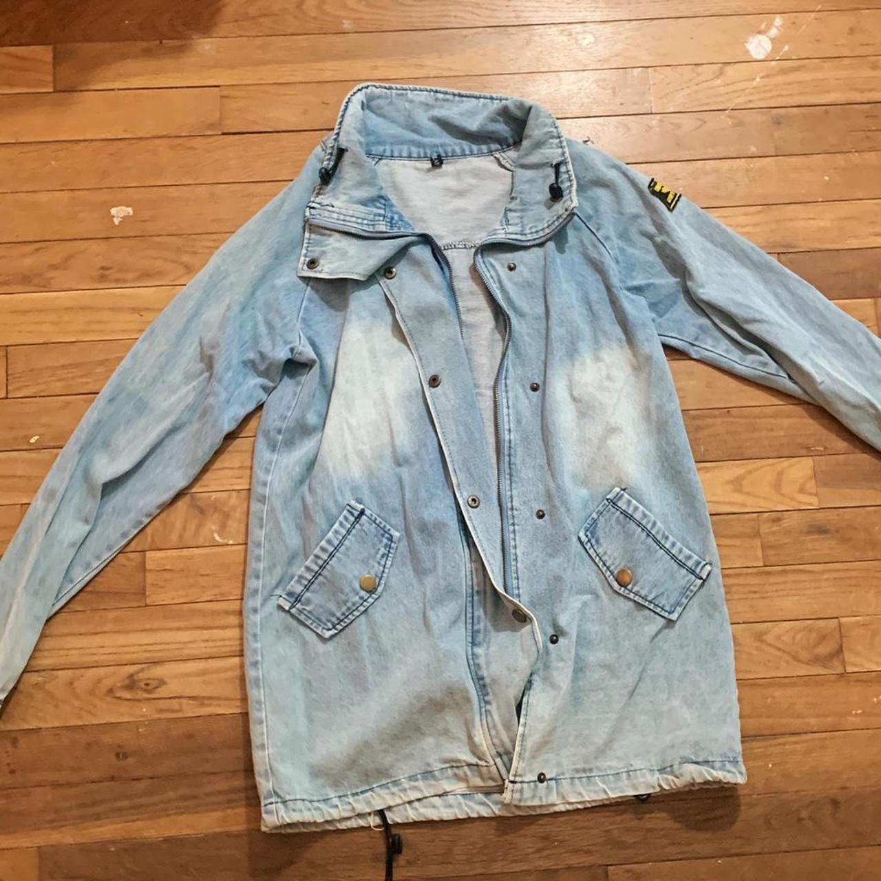 Long Denim Utility Jean Jacket #denim #jeanjacket - Depop