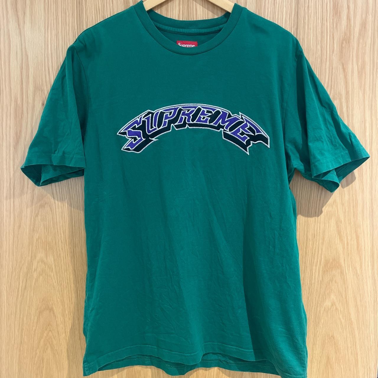 Supreme Logo Arc T Shirt Greenpurple Size Large Depop