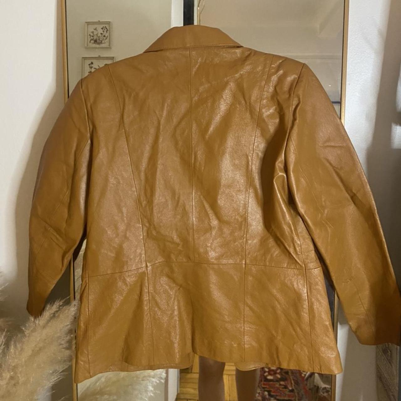 Vintage 90s Bagatelle Tan Leather Blazer or... - Depop