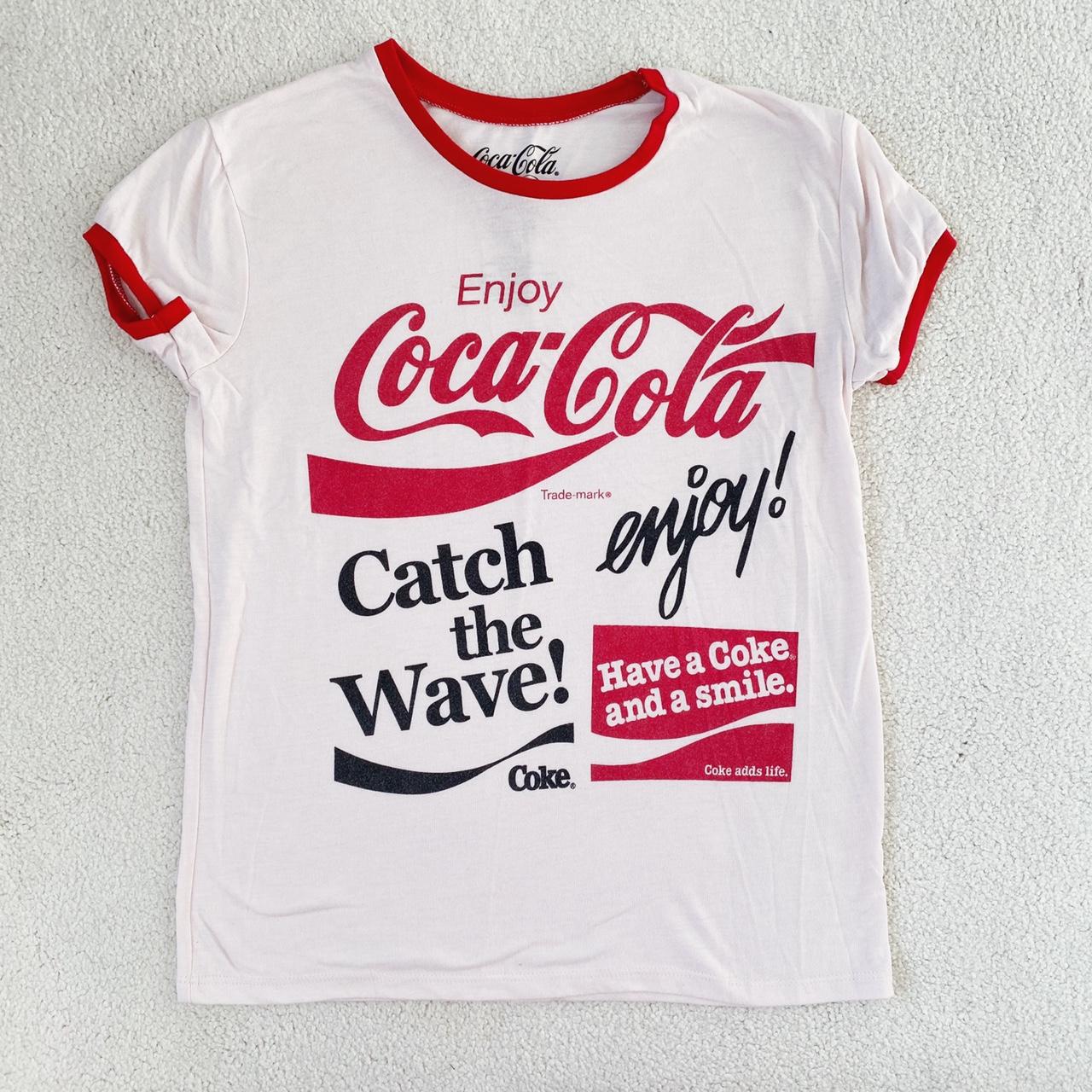 VINTAGE-STYLE COCA COLA RINGER TEE super soft... | Depop