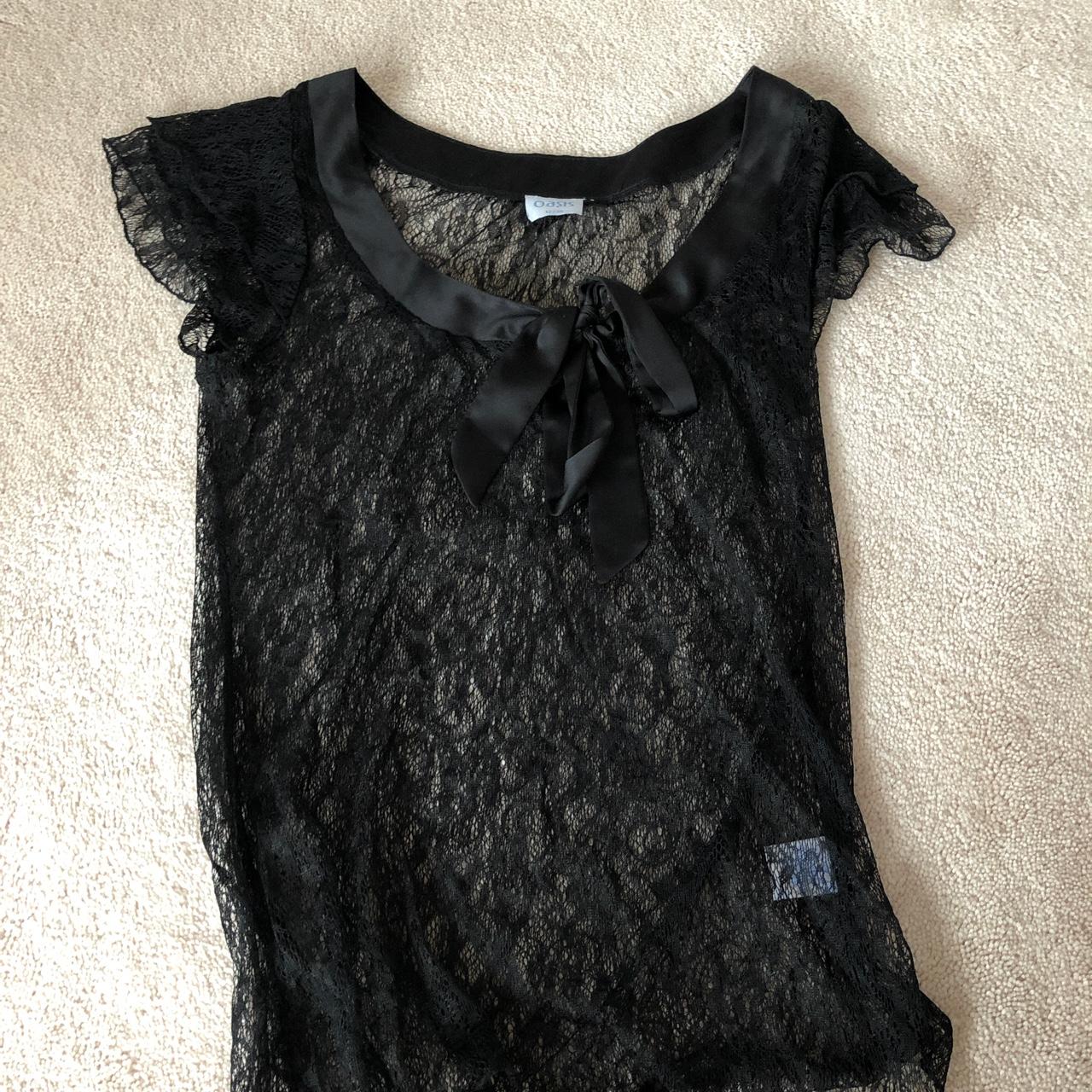 Oasis black sheer top. A beautiful classic piece.... - Depop