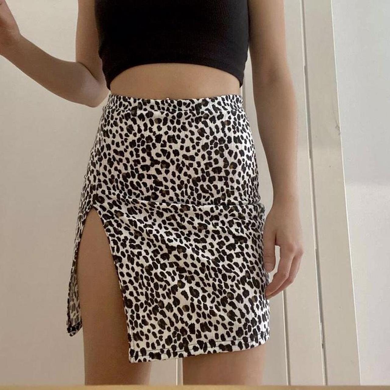 Pretty Little Thing UK 4 mini skirt with side slit!... - Depop