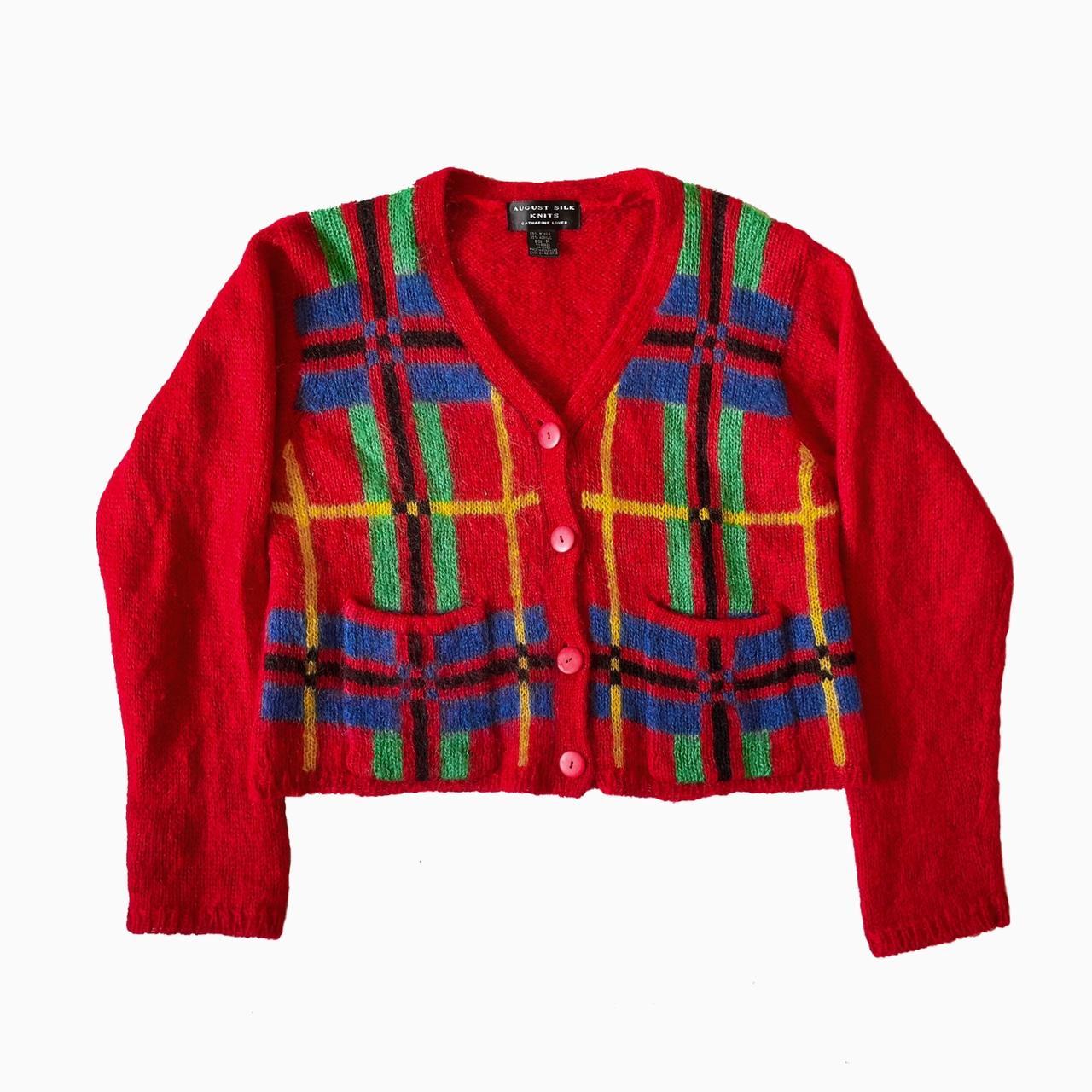 Primary Red/Blue/Yellow/Green Boxy Knit Kidcore... | Depop