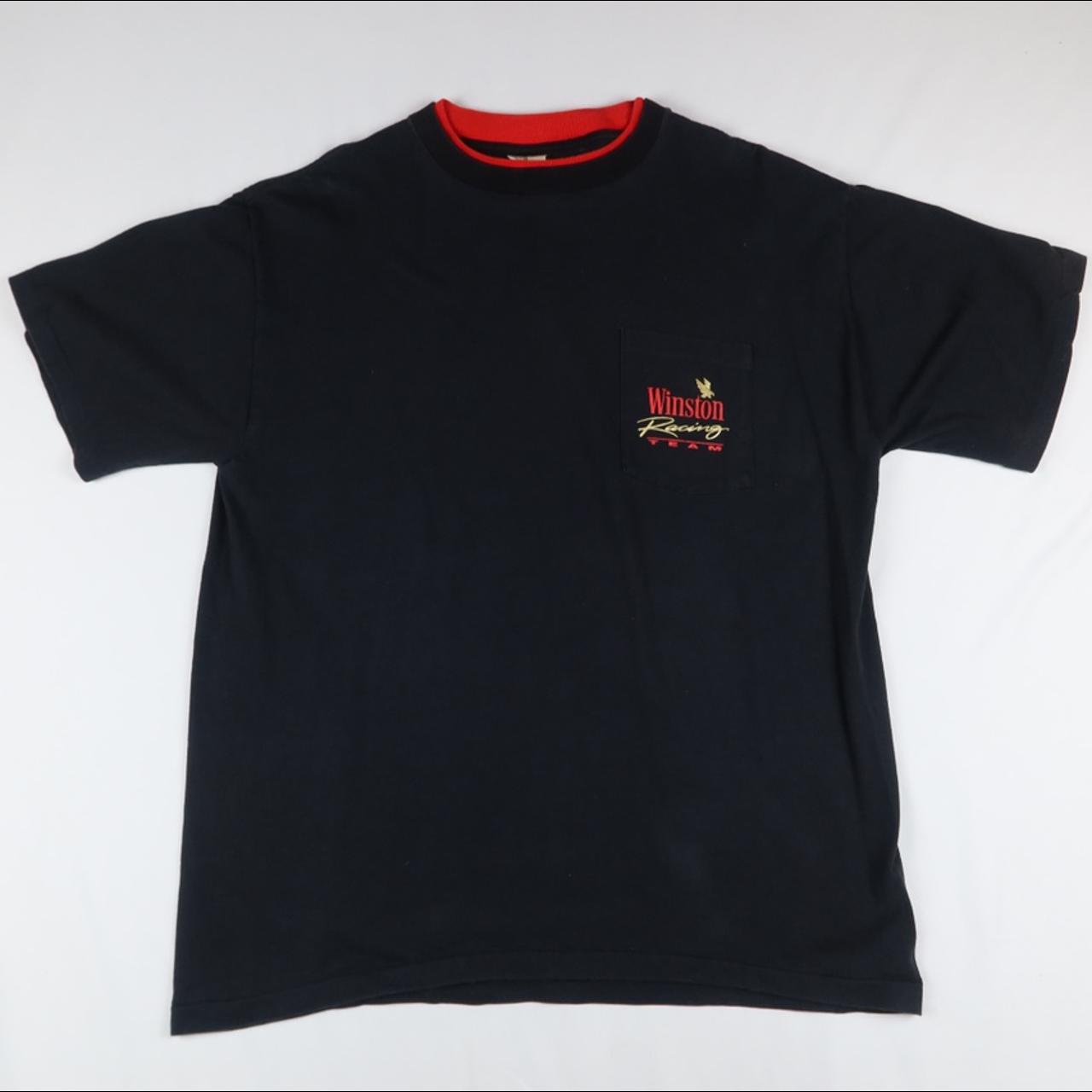 winston racing team pocket t with red collar single... - Depop