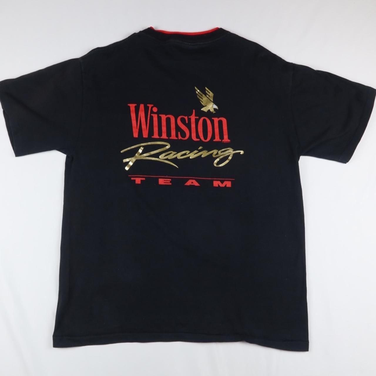 winston racing team pocket t with red collar single... - Depop